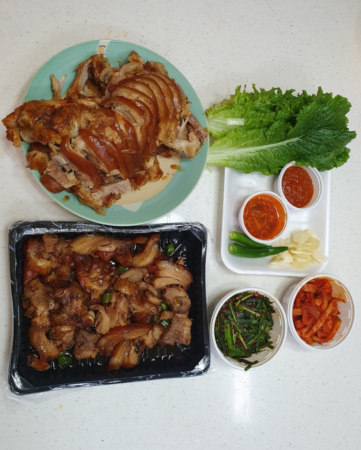 토지금고 맛집 장모족발 내돈내산 2022년 연말 저녁 용현동 토지금고 맛집 장모족발본점 반반 메뉴 포장 네이버 블로그