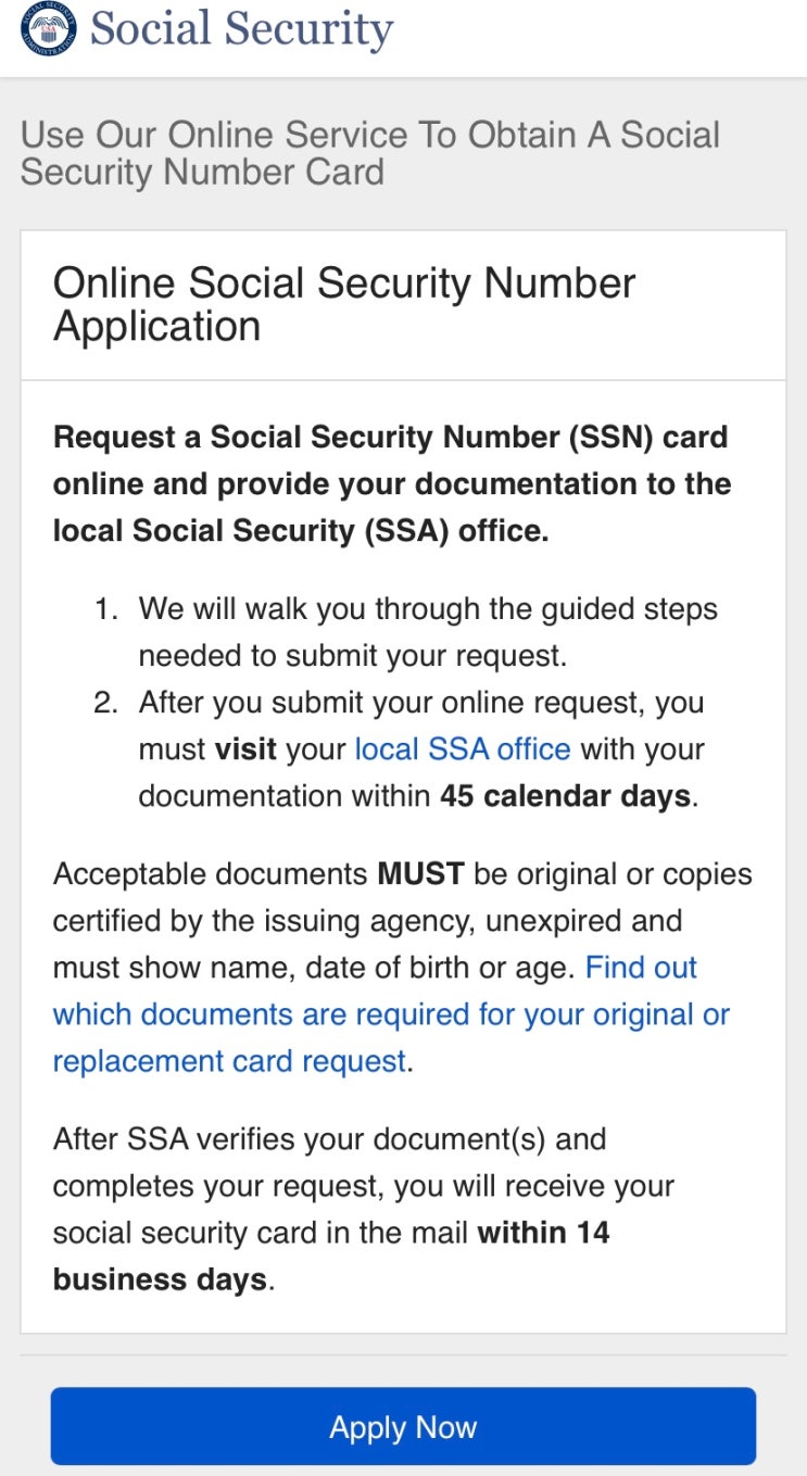 [미국 인턴] SSN (Social Security Number) 온라인 신청 방법, 발급받는 방법! SSA 방문하기 : 네이버 블로그