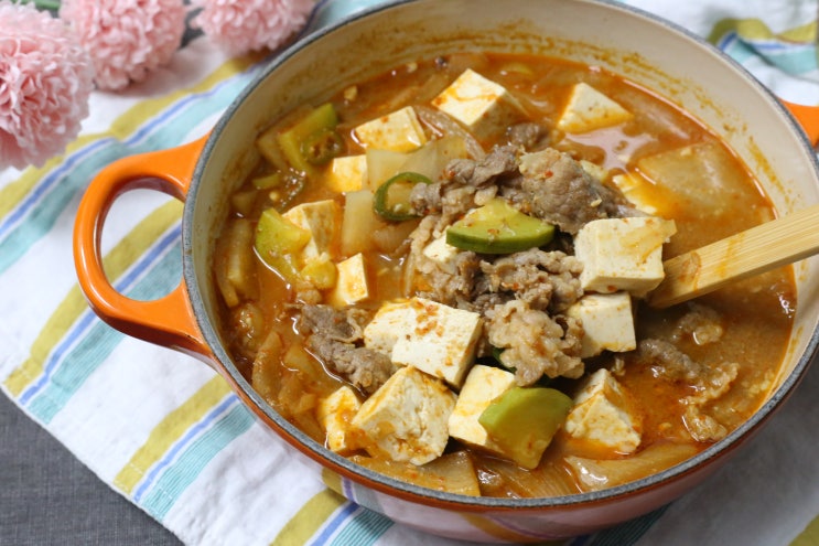백종원 소고기된장찌개 끓이는법 집밥메뉴 차돌박이된장찌개 레시피 네이버 블로그