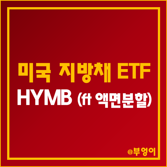 [액면분할] 미국 채권 ETF - HYMB 주가, 배당수익률, 분배금, 듀레이션 (Stock Split 일정 및 비율, 지방채 ...