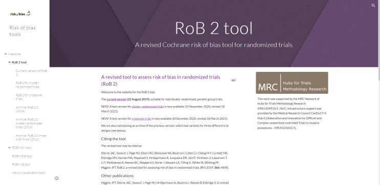 코크란 질평가 도구2.0(ROB 2.0) : 네이버 블로그