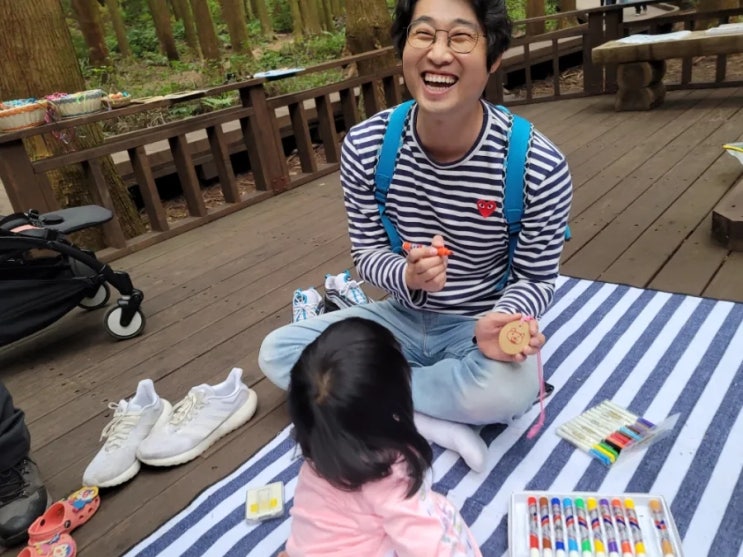 제주도 사려니숲길 붉은오름 입구 아기랑 갈만한 곳 목걸이 만들기 체험활동도 하고 네이버 블로그