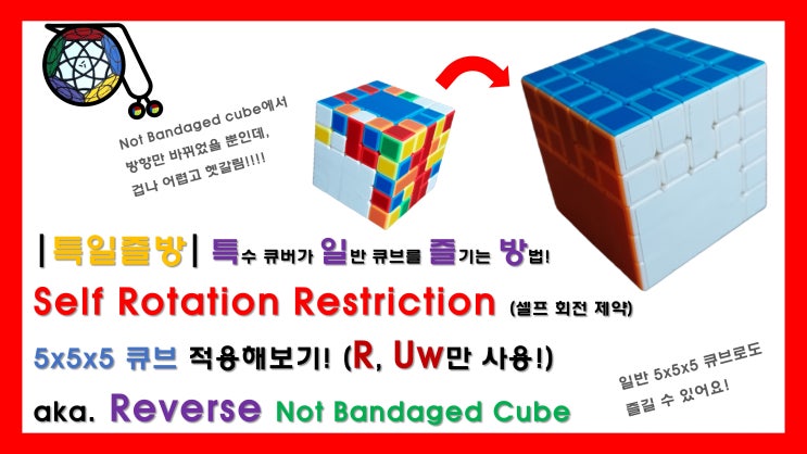 [특일즐방] 아니 이렇게까지 한다고? | 셀프 회전 제약 방식 | SRR 5x5x5 (R, Uw만 사용) | aka ...