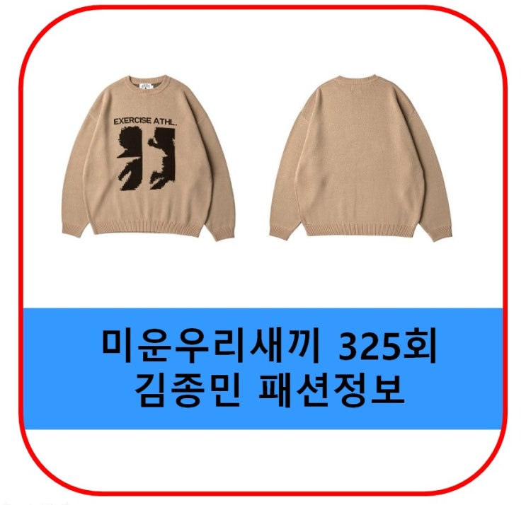 미운우리새끼 미우새 김종민 니트 스웨터 옷 패션 가격 정보 고파도 팔봉초등학교 네이버 블로그