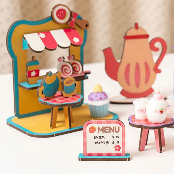 미니어처 카페DIY 조립 - 반제품만들기 : 네이버 블로그