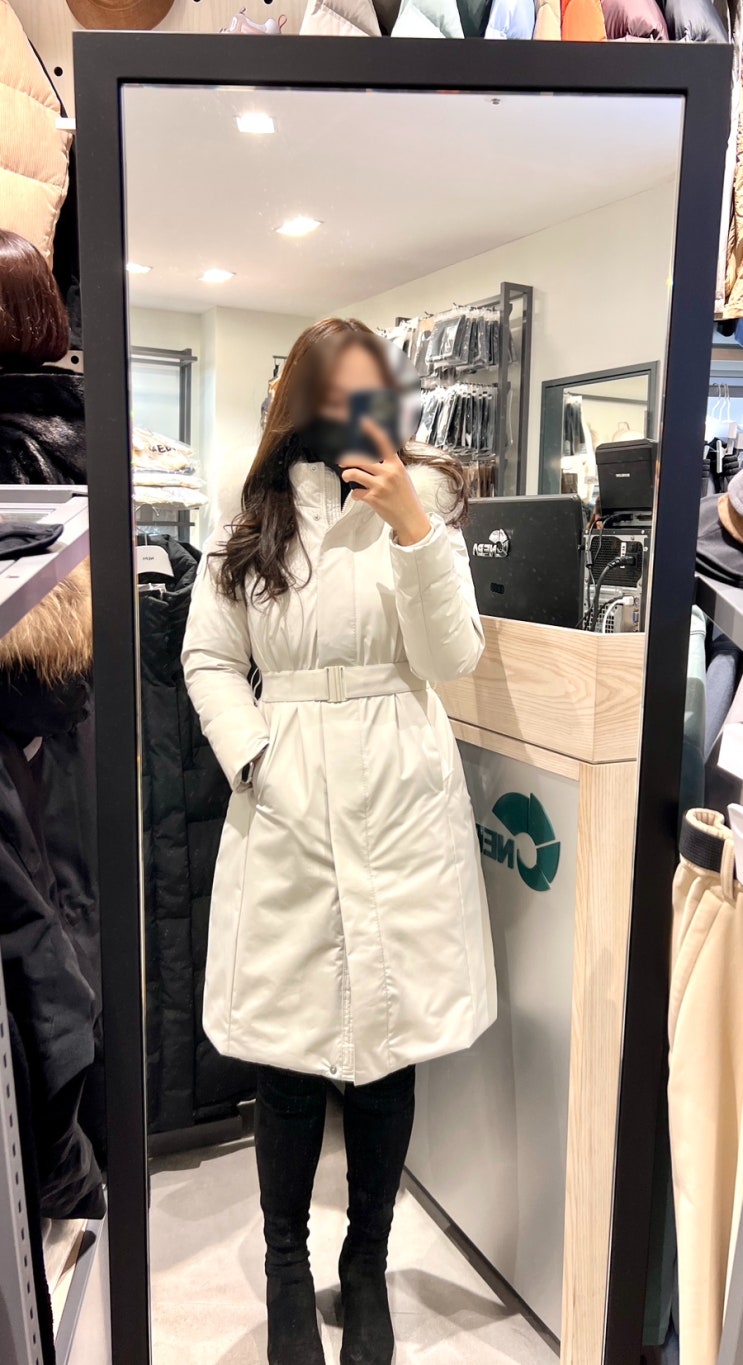 패션 핏이 예쁜 네파 신상 롱패딩 아르테 써모 다운자켓 사이즈 꿀팁 네이버 블로그