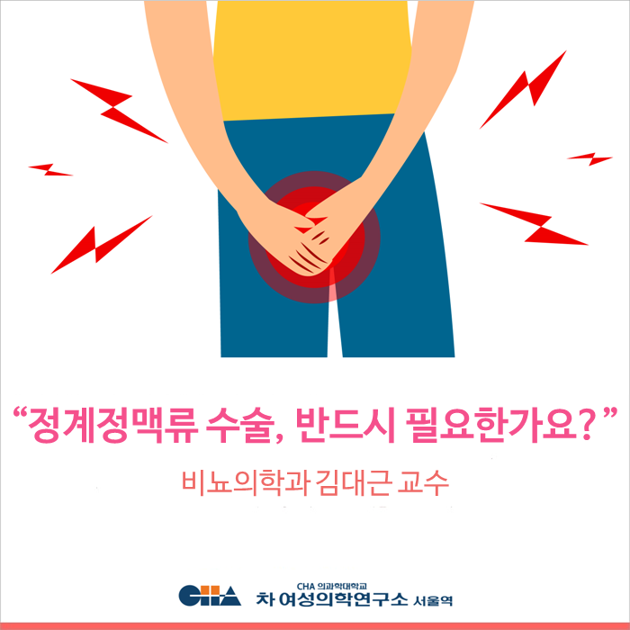 차 여성의학연구소 서울역 정계정맥류 수술 반드시 필요한가요 회복 기간이 얼마나 걸릴까요 자연임신 언제 시도 가능한가요