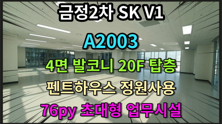 [금정역사무실] 펜트하우스 호실과 프라이빗정원 금정2차SKV1 호실 소개 | 안양SKV1 브랜드 타운 금정역지식산업센터 : 네이버 블로그