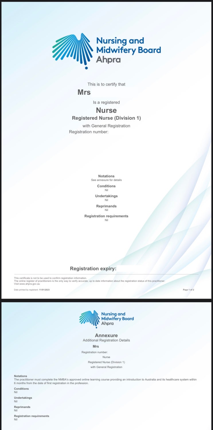 우당퉁탕 호주 간호사 등록기#10 "한국 경력간호사로 아프라(AHPRA) 등록 완료!" : 네이버 블로그