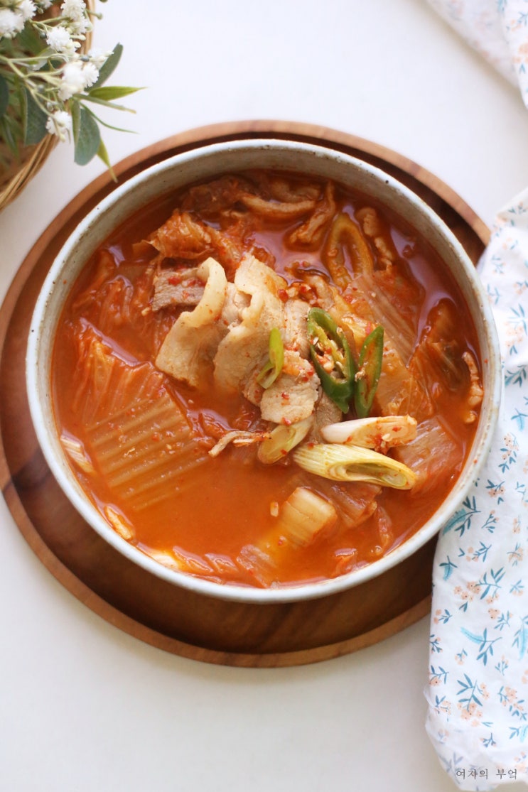 돼지고기 김치찌개 끓이는법 맛있게 대패삼겹살 요리 백종원 묵은지 김치찌개 레시피 네이버 블로그