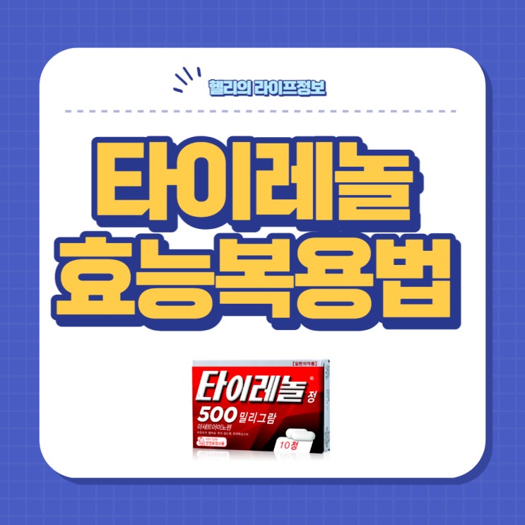 타이레놀 복용법 효능 빈속 부작용 타이레놀 이알 서방정 500mg 성분 지속 시간 차이 네이버 블로그