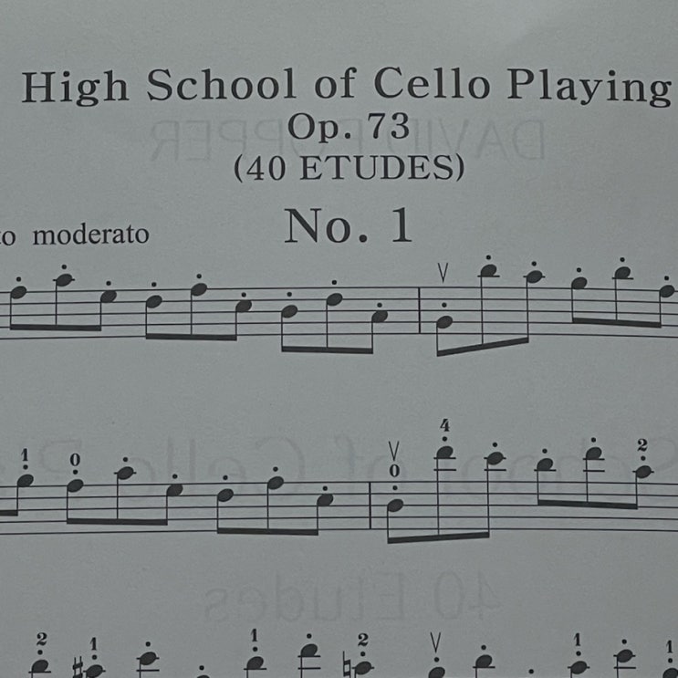 David Popper 40 Etudes for Cello Solo Op.73(포퍼 에튀드 1번) : 네이버 블로그