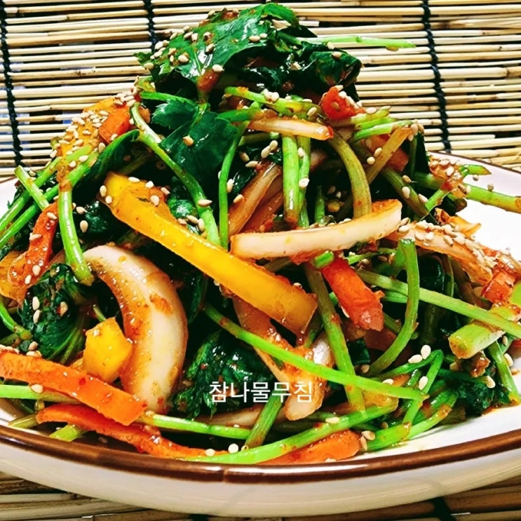 참나물무침 만들기 들기름으로 고소하게 입맛돋구는 참나물겉절이 만드는법 황금레시피 네이버 블로그