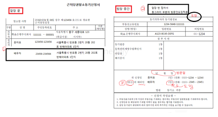 2편 셀프 공동명의 근저당권말소 은행방문서류작성방법해지증서위임장등기소방문후 서류수정사항 근저당권해지 네이버 블로그