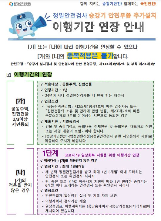 승강기 세 번째 정밀안전검사 이행기간 연장 정리 네이버 블로그
