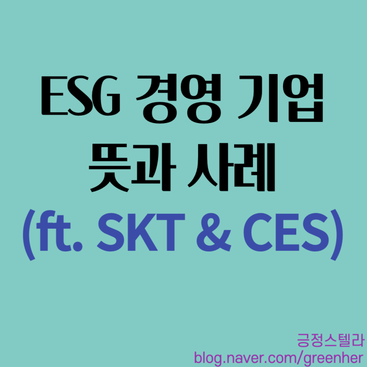 ESG 경영 기업 :: 뜻, 사례 (ft. SKT SK텔레콤, CES) : 네이버 블로그