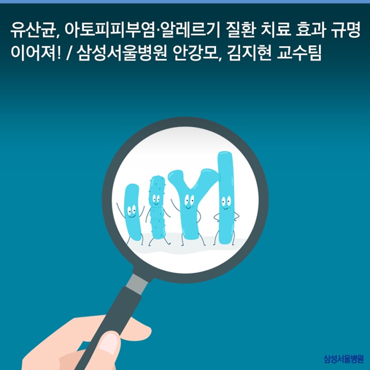 유산균 아토피피부염·알레르기 질환 치료 효과 규명 이어져 삼성서울병원 소아청소년과 안강모 김지현 교수팀 네이버 블로그
