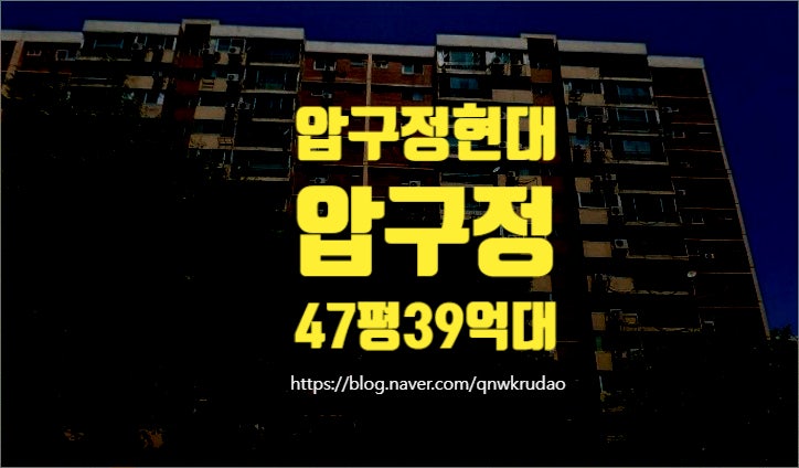 강남 아파트경매 강남구 압구정동 압구정현대 재건축 47평 39억대 경매물건 네이버 블로그
