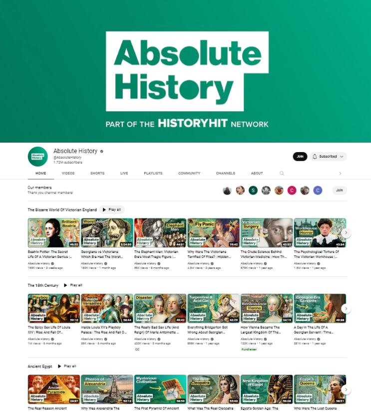 유튜브 채널 소개 - Absolute History와 Time Crashers : 네이버 블로그