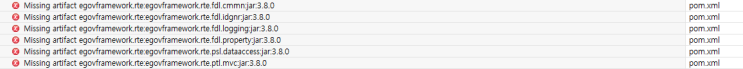 [Maven pom.xml 오류] Missing artifact egovframework.rte:egovframework : 네이버 블로그