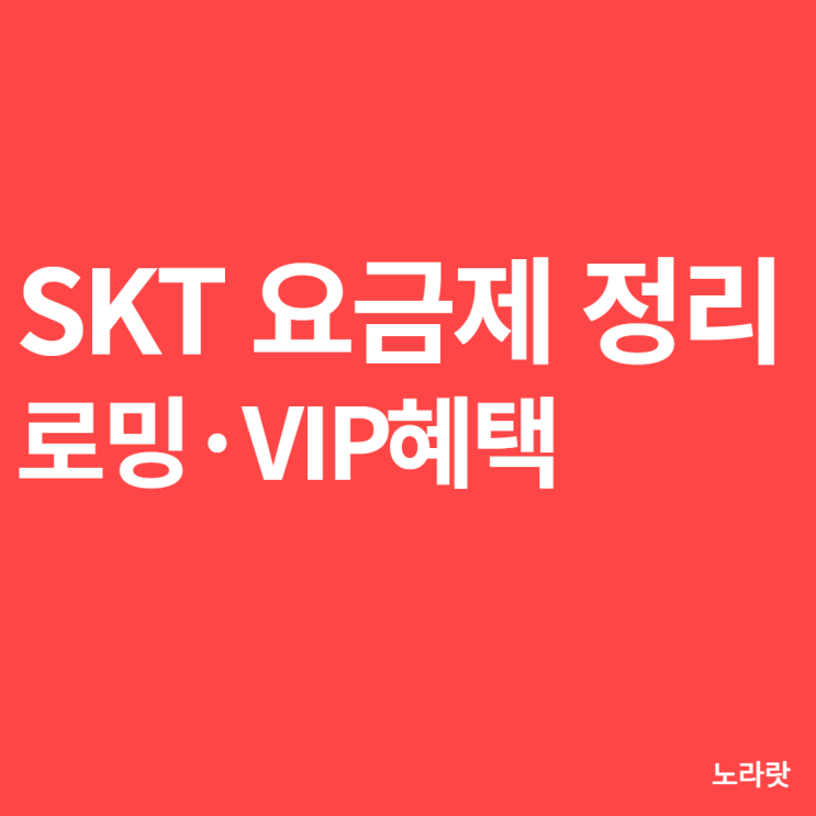 SKT 요금제 : 로밍요금제, SK텔레콤 데이터, VIP 혜택 : 네이버 블로그