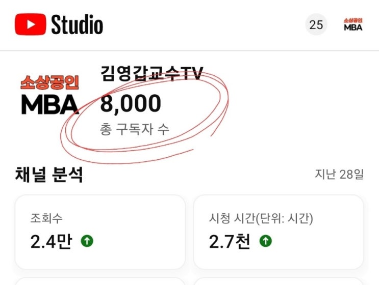 2023년 1월 24일 감사일기, 드디어 유튜브 구독자 8천 달성 : 네이버 블로그