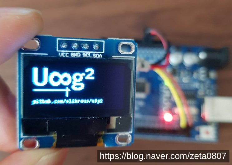 u8g2 라이브러리로 I2C 1306 OLED 동작시켜보다 : 네이버 블로그