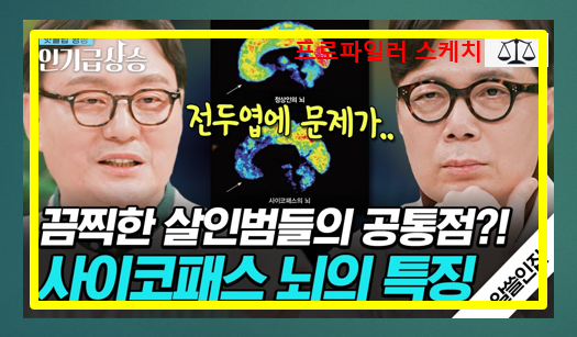 알쓸인잡/ 50명의 사이코패스 뇌를 검사하고 찾은 공통점. 그들도 사회에 필요하다?- 제임스 팰런 James Fallon ...