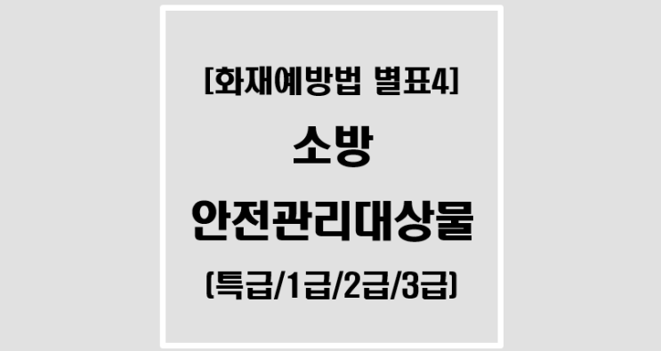 화재예방법 시행령 별표4 소방안전관리대상물특급1급2급3급 네이버 블로그