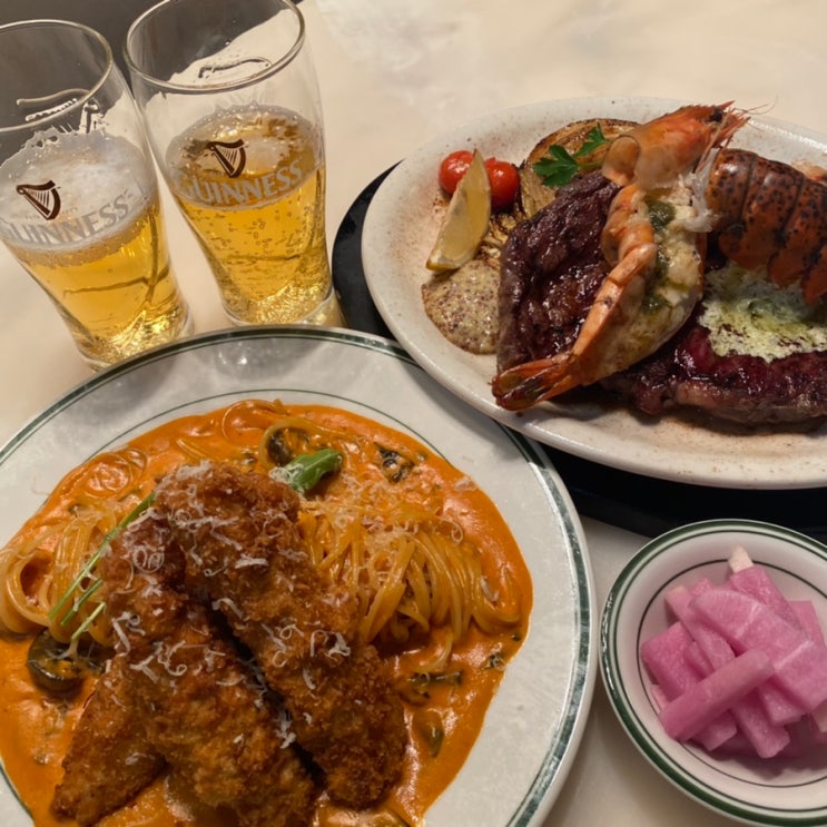 교대역 맛집 미테이블 랍스타 킹프라운 꽃등심스테이크 크리스피 치킨 로제파스타 네이버 블로그