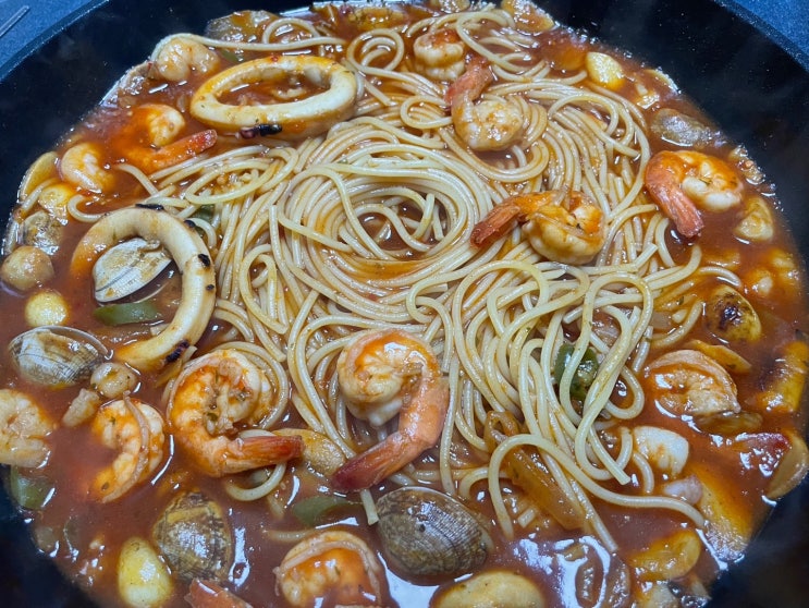 간단 집들이 음식 안주 밀키트 매콤 토마토해장파스타 국물파스타 네이버 블로그