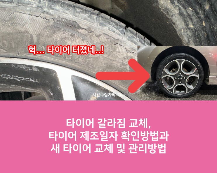 타이어 갈라짐 교체 타이어 제조일자 확인방법과 새 타이어 교체 및 관리방법 네이버 블로그