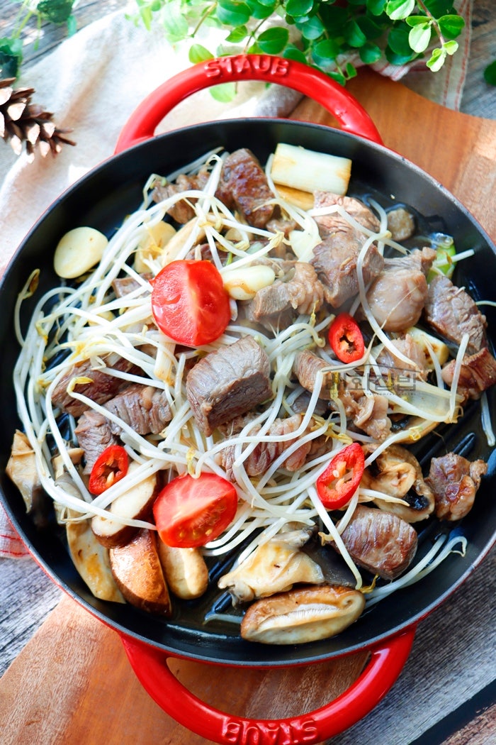 찹스테이크 만들기 재료 소고기 찹스테이크 소스 레시피 숙주 볶음 등심 구이 요리 네이버 블로그