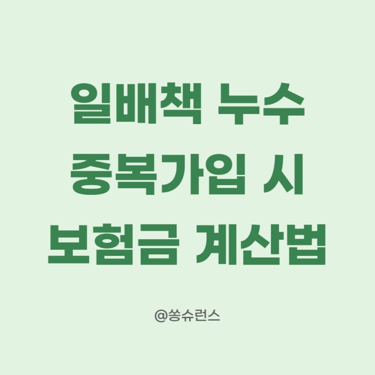 일상생활배상책임보험일배책 아랫집 누수 중복가입 시 보험금 계산법 실제 보상 사례 네이버 블로그
