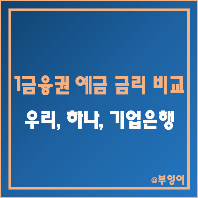 우리은행 하나은행 Ibk 기업은행 금리 비교 정기 예금 이자 높은 은행 이자율 비교 1금융권 이율 순위 네이버 블로그