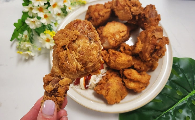 후라이드 치킨 만드는법 집에서 치킨 튀기기 치킨가루를 이용한 바삭한 치킨 만들기 통닭튀김 닭요리 튀김요리 후라이드치킨 레시피
