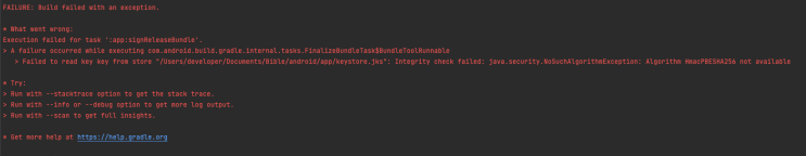 Integrity check failed: java.security.NoSuchAlgorithmException Error ...
