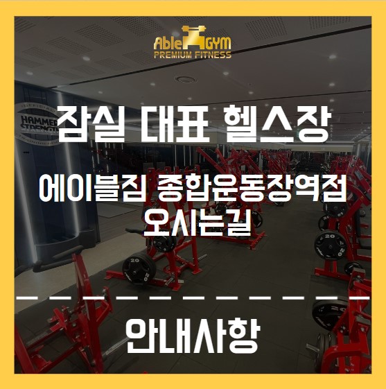 잠실 헬스장 잠실 Pt 잠실 헬스장 에이블짐 31호점 종합운동장역점 오시는길 네이버 블로그