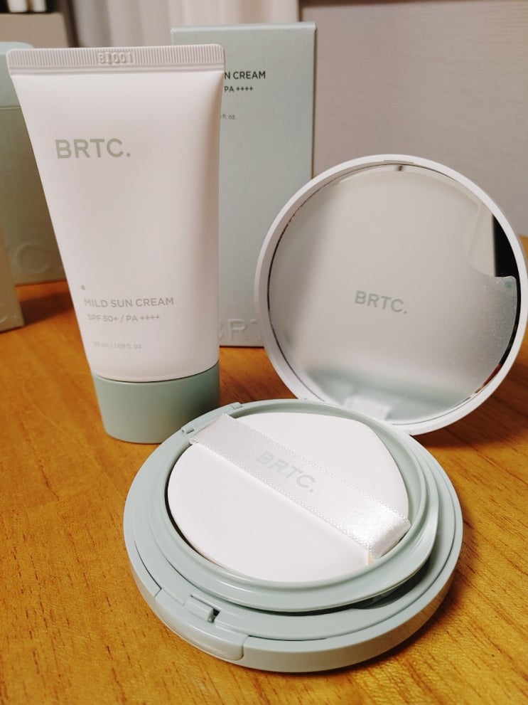 바르기 편하고 톤업되는 BRTC 마일드 선크림, 선쿠션 : 네이버 블로그