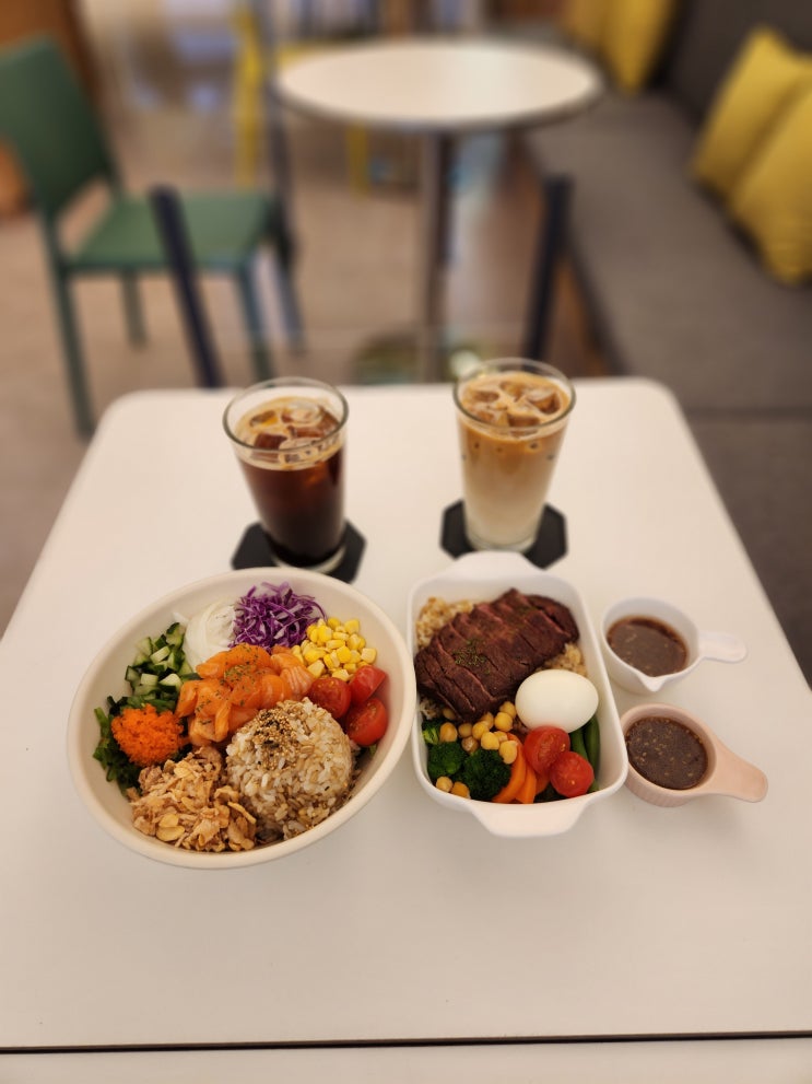 신선한 재료 제주노형맛집 샐러드바스켓 제주점연어포케수비드부채살스테이크 네이버 블로그