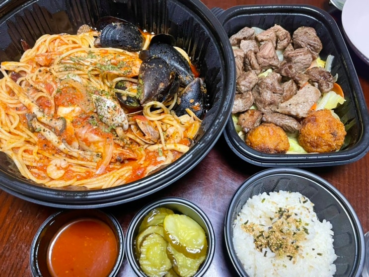인천 배달맛집 추천 매장에서 먹는듯한 퀄리티의 스테이크and파스타 ‘스테이크존 인천서구점 부채살 스테이크 씨푸드 해장