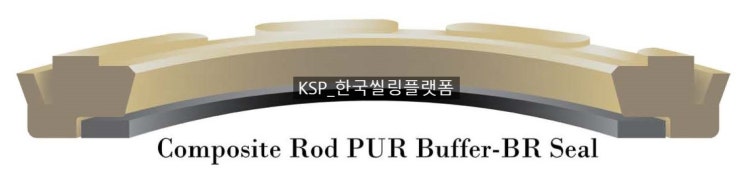 Composite Rod PUR Buffer Seal BR Polyurethane ISO 7425 II 복합 로드 버퍼 씰 ...