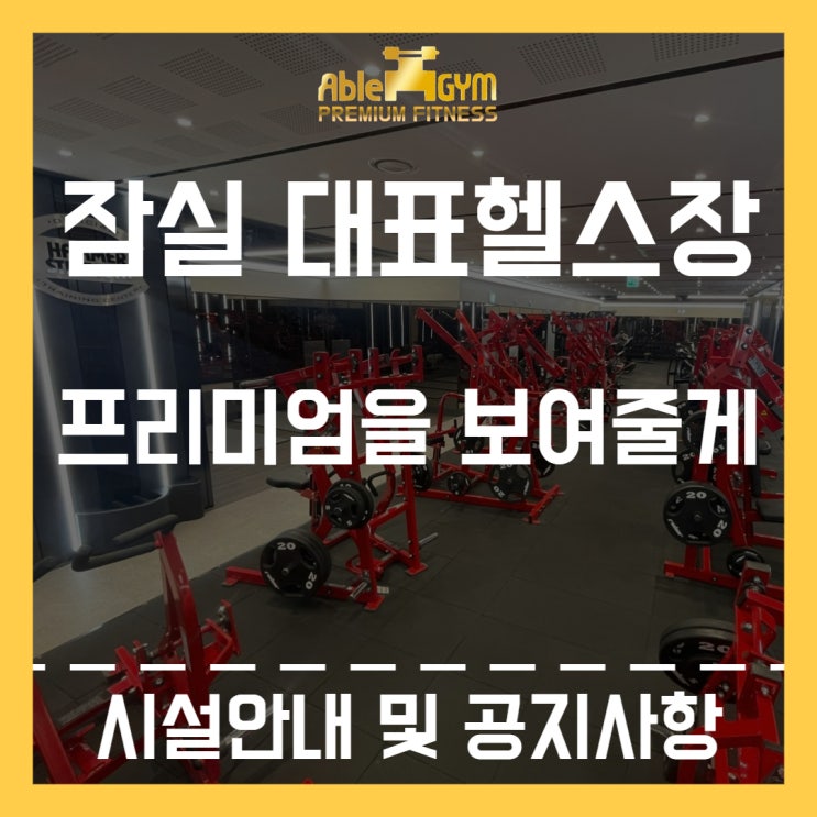 잠실헬스장 잠실 대표 헬스장 프리미엄을 보여줄게 네이버 블로그