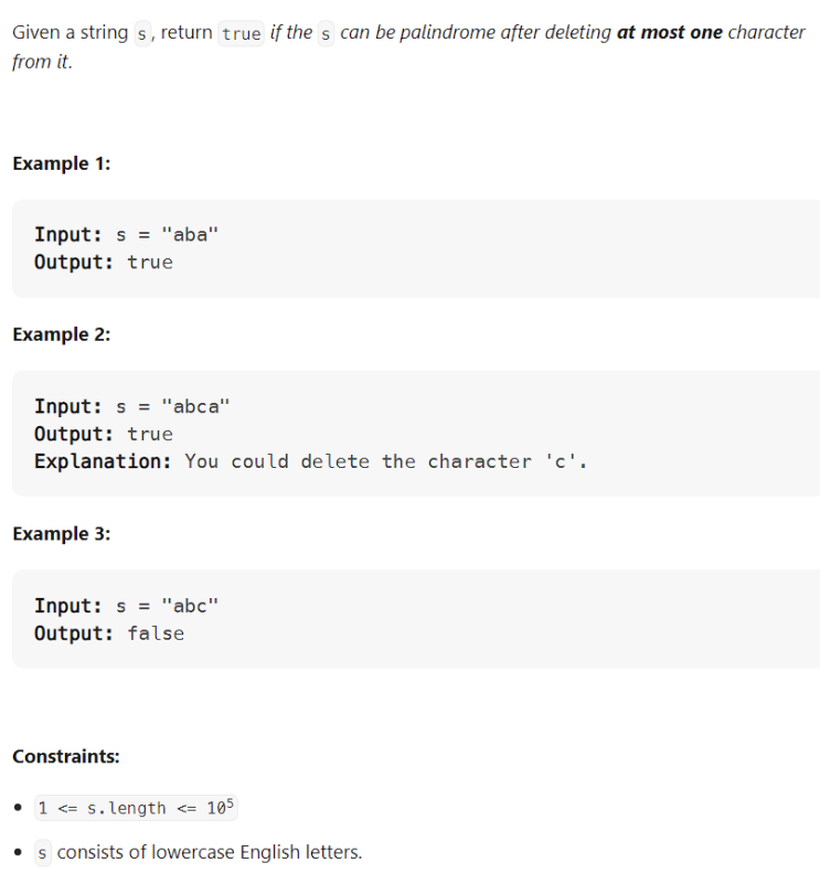 JAVA_Valid Palindrome II_LeetCode 680 : 네이버 블로그