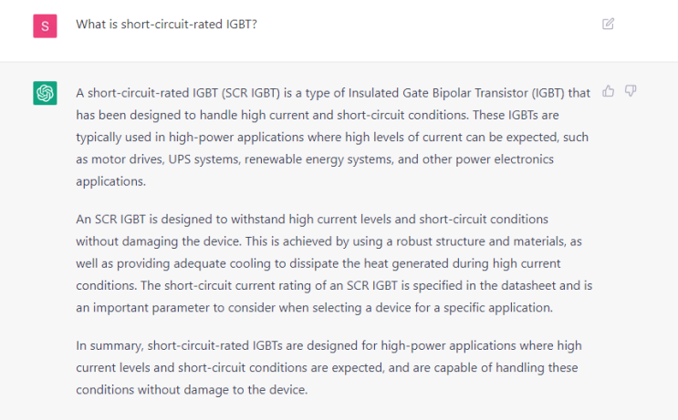 Short Circuit Rated IGBT : Chat-GPT와 함께 공부하기 : 네이버 블로그