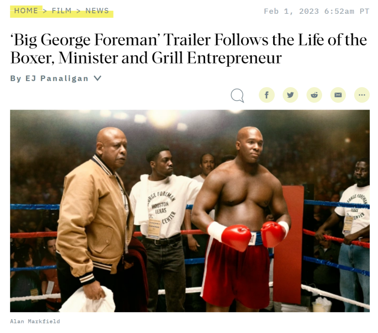 또 하나의 복싱 영화! 조지포먼의 전기 영화 [빅 조지포먼(Big George Foreman)] 개봉 예정일 : 네이버 블로그