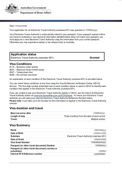 호주 입국 하기전 관광비자 ETA 신청하기 : 네이버 블로그