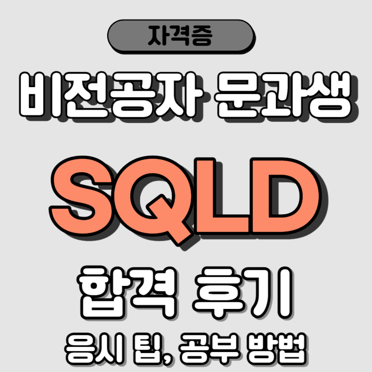SQLD 비전공자 문과생 아내의 턱걸이 합격 후기 | 꿀팁 | 요약본 제공★ : 네이버 블로그