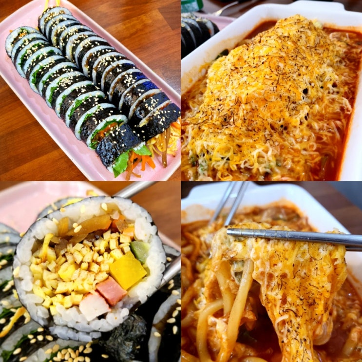 속이 꽉 찬 김밥으로 유명한 구례 아빠 김밥 치즈 폭탄 면볶이 후기 네이버 블로그