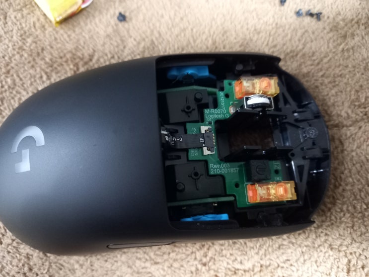 로지텍 무선 게이밍마우스 지프로logitech G Pro 더블클릭 불량 버튼 수리 2 매장방문 유성구 어은동